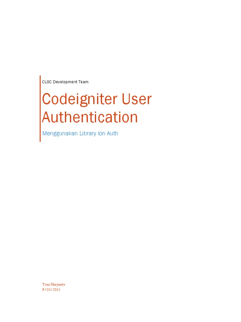 Codeigniter User Authentication | PDF
