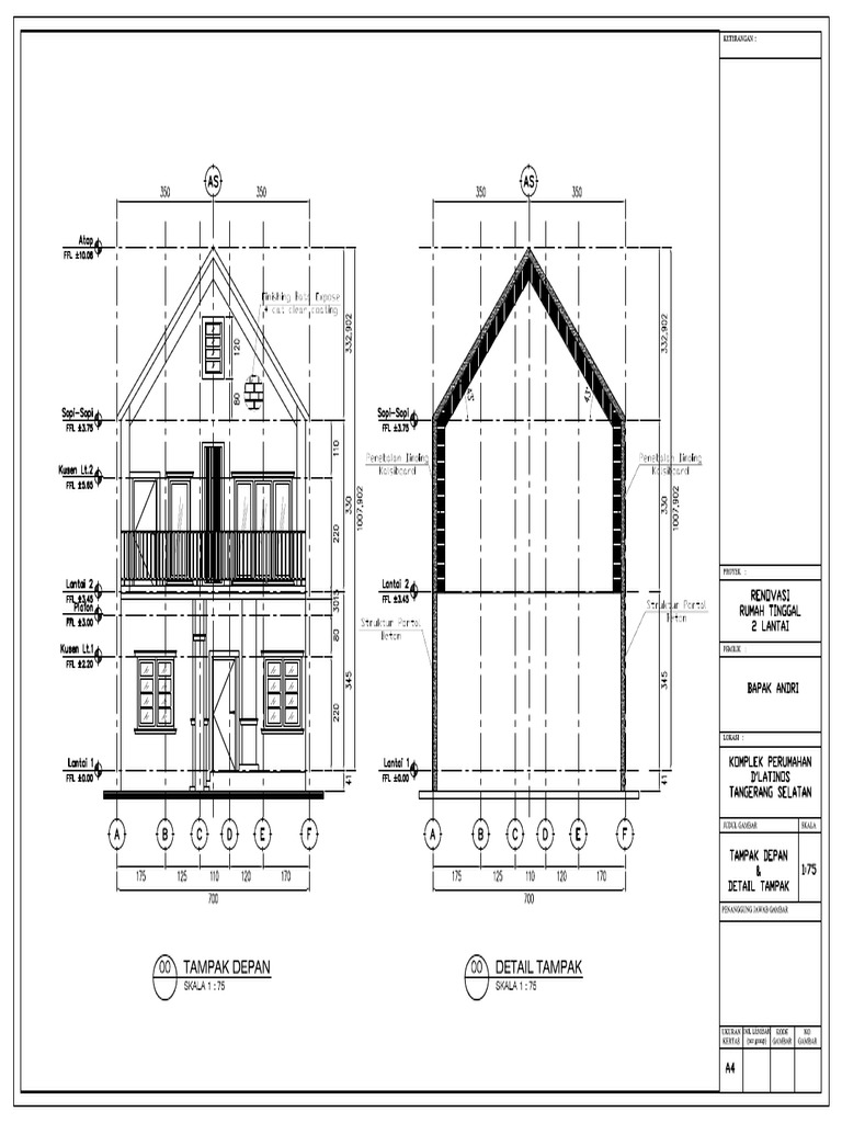 SHOPDRAWING Tampak Depan & Detail Tampak | PDF