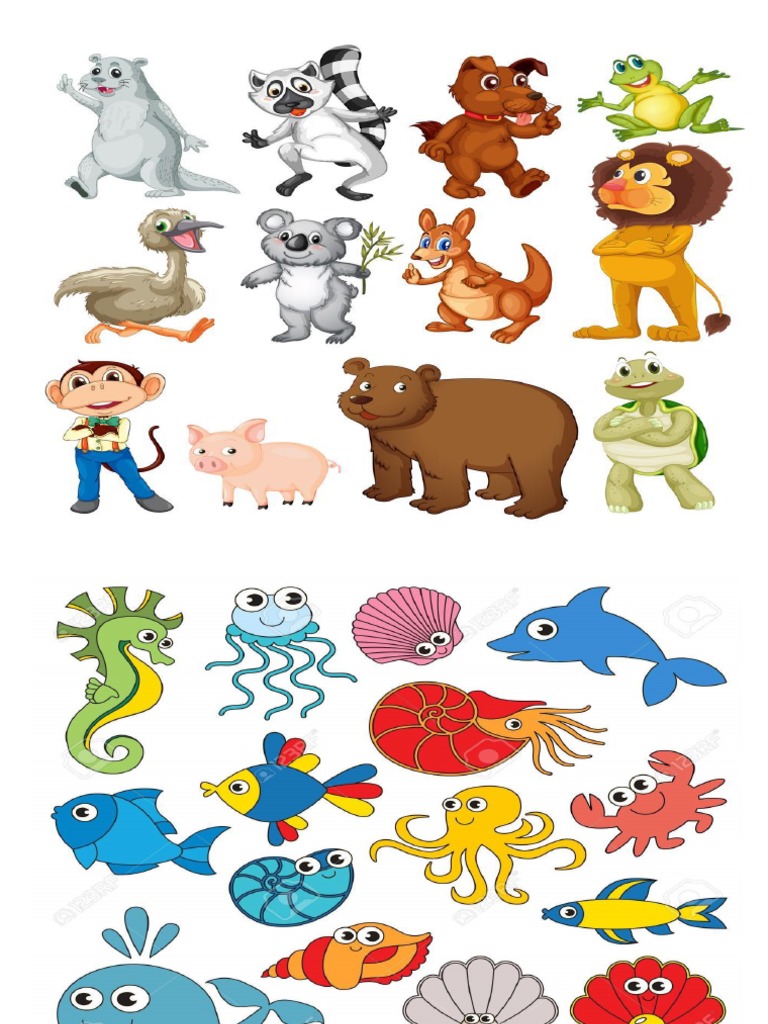 Ficha de Animales Terrestres y Acuaticos | PDF