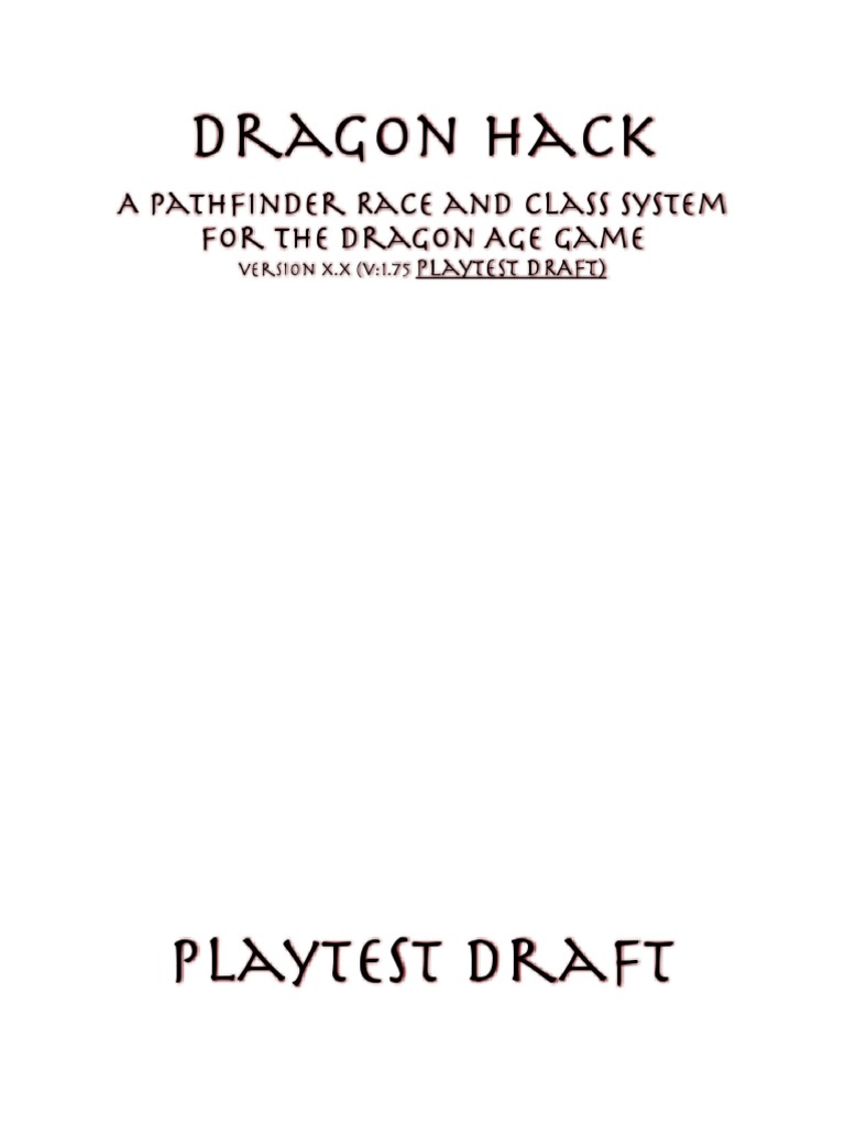 Dragon Hack 2 Playtest | PDF | Dwarf (Dungeons & Dragons) | Elf ...
