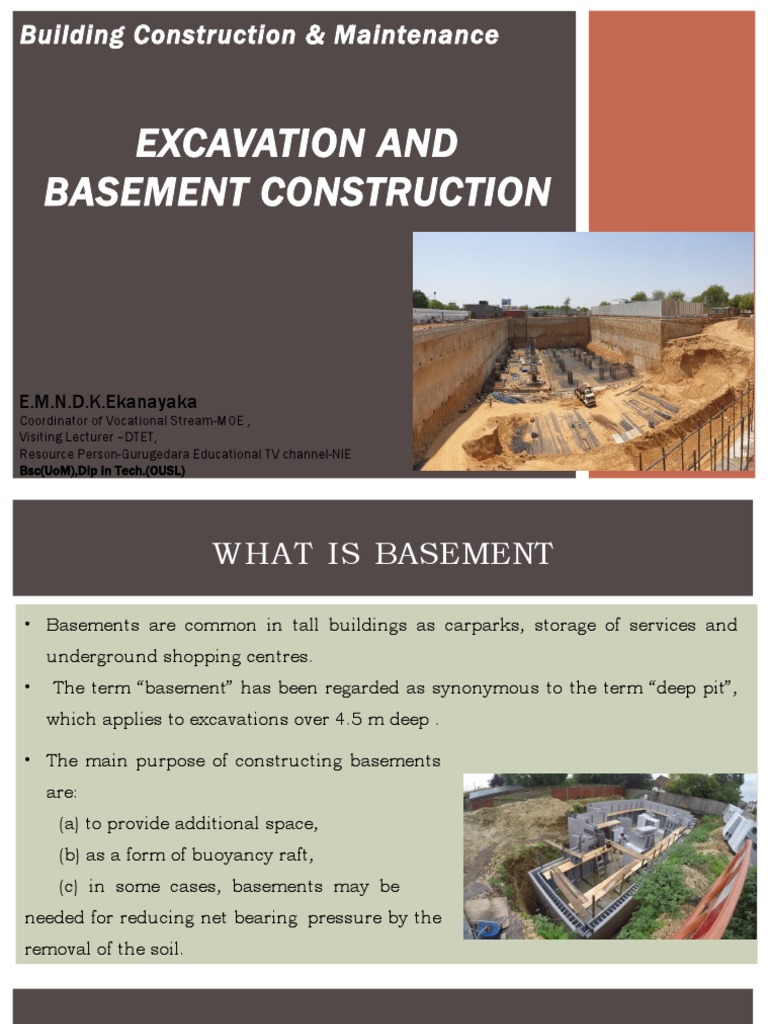 12.Excavation and Basement Construction | PDF | Deep Foundation | Basement