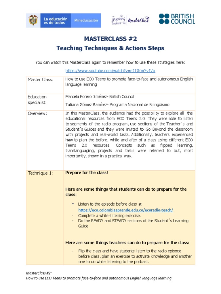 MC2-Teaching Techniques and Action Steps-1 | PDF | Linguistics | Behavior Modification