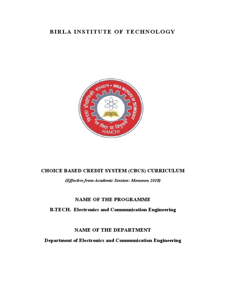 S Course Syllabus BTECH CBCS 24082020 | PDF | Engineering | Electronics