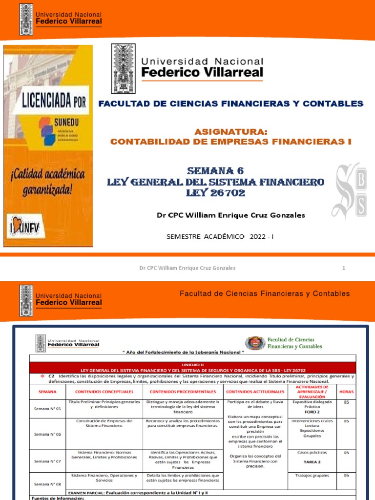 SEMANA 6 - Ley General Del Sistema Financiero Peruano | PDF | Servicios financieros