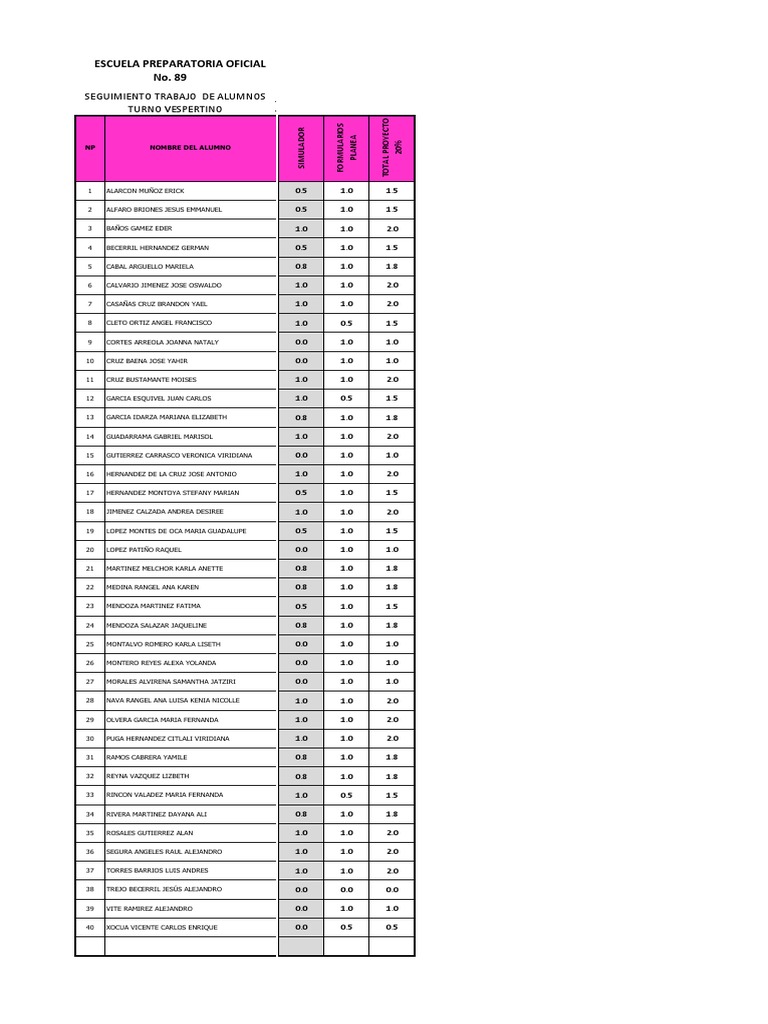 Puntaje Simulador 3°3 | PDF