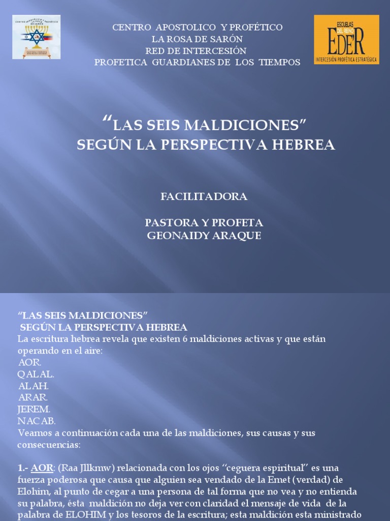 3er Seminario 6 Maldiciones Perspectiva Hebrea | PDF | Maldición ...