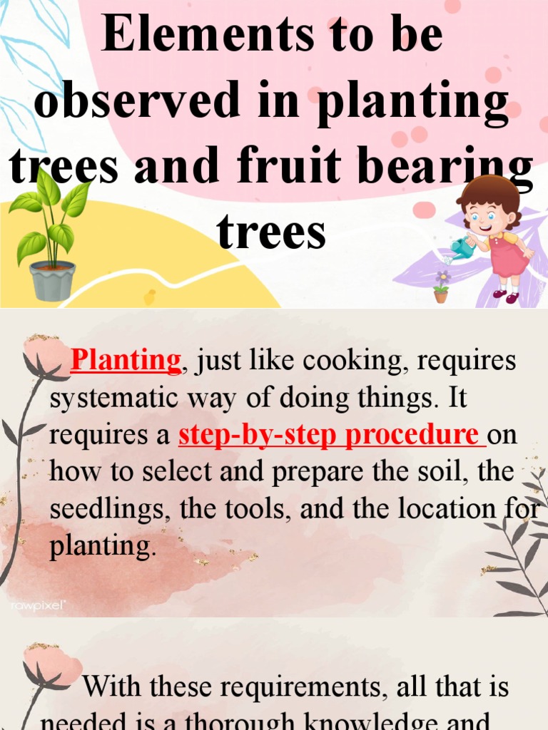 Elements To Be Observed in Planting | PDF | Trees | Fertilizer