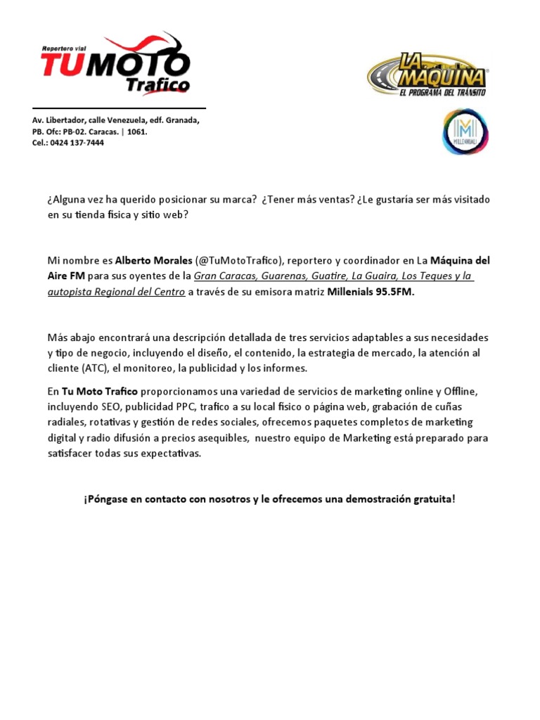 Ejemplo de carta publicitaria efectiva | PDF | Marketing de motores de ...
