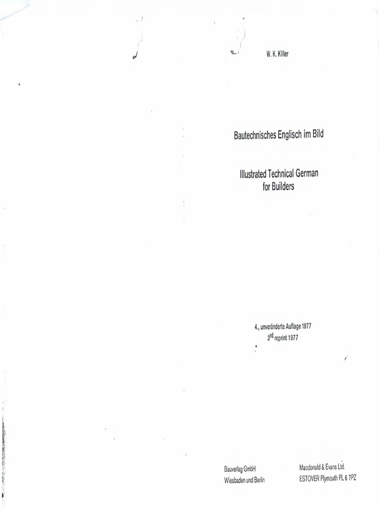 Illustrated Technical German For Builders Lib1451s | PDF