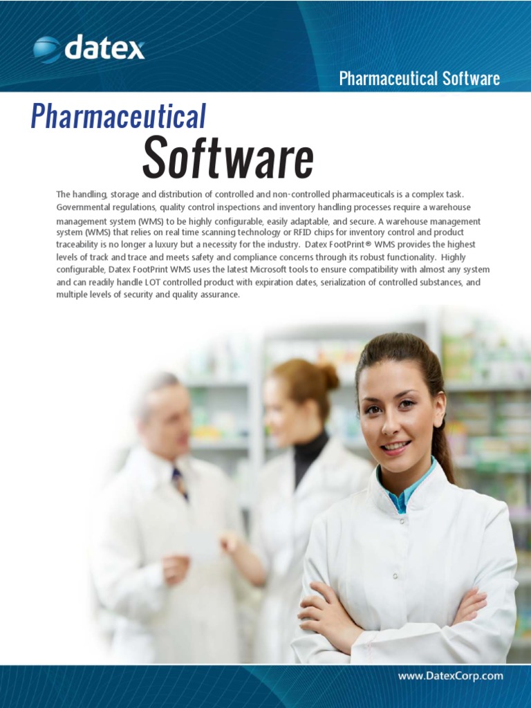 Datex Pharmaceutical Industry Software Data Sheet | PDF | Warehouse | Inventory