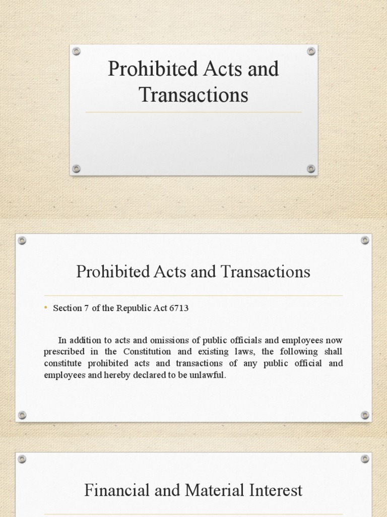 Prohibited Acts Under RA 6713, Sec 7 | PDF | Employment | Gift