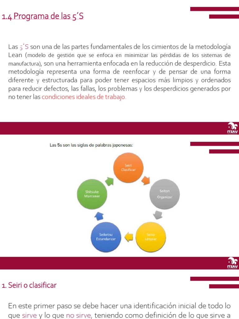 1.4 Programa de Las 5 S | PDF | Lean Manufacturing | Informática