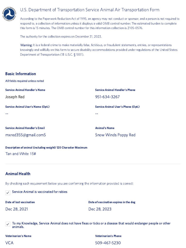 Service Animal Request - Delta Air Lines | PDF | Dogs