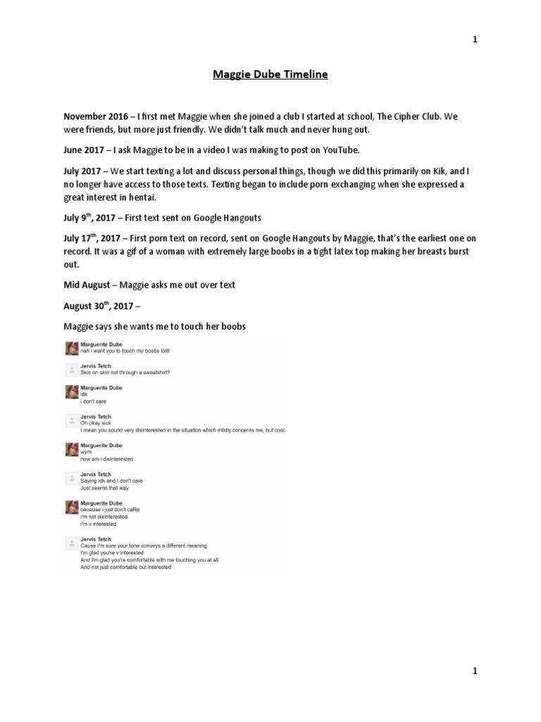 2018-08-02 Parker O'Keefe's Maggie Timeline | PDF