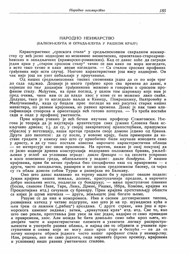 GSND1934.13. Deroko, A. - Narodno Neimarstvo U Raškom Kraju | PDF