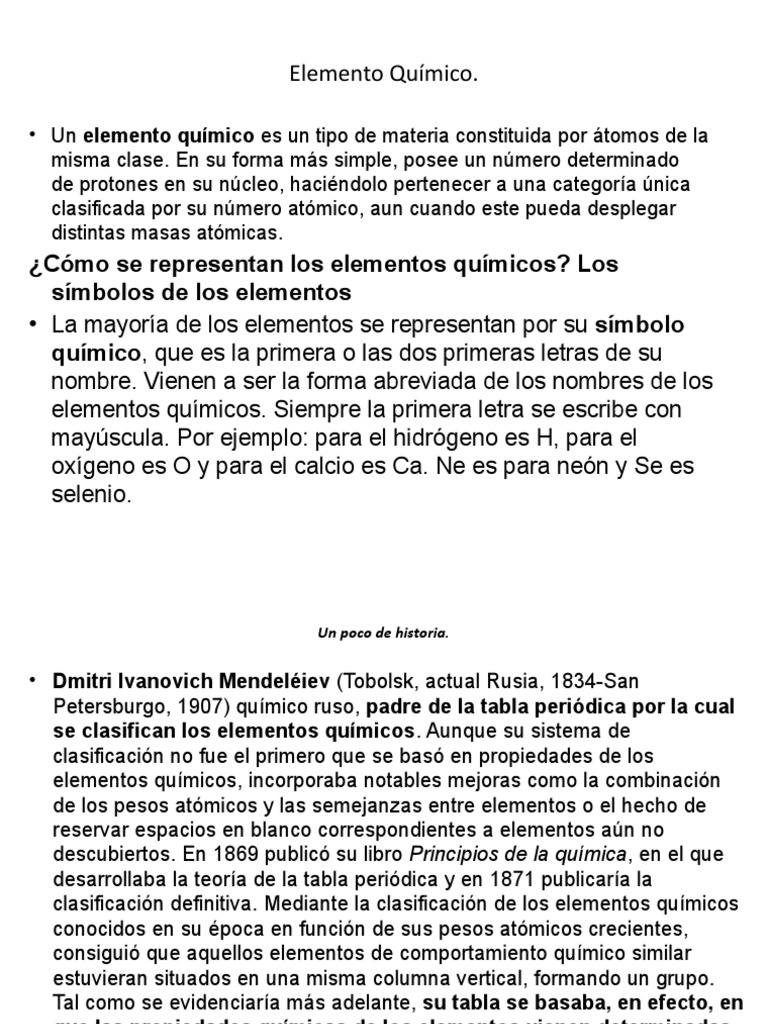 Introducción a los Elementos Químicos | PDF | Ciencia y matemáticas ...