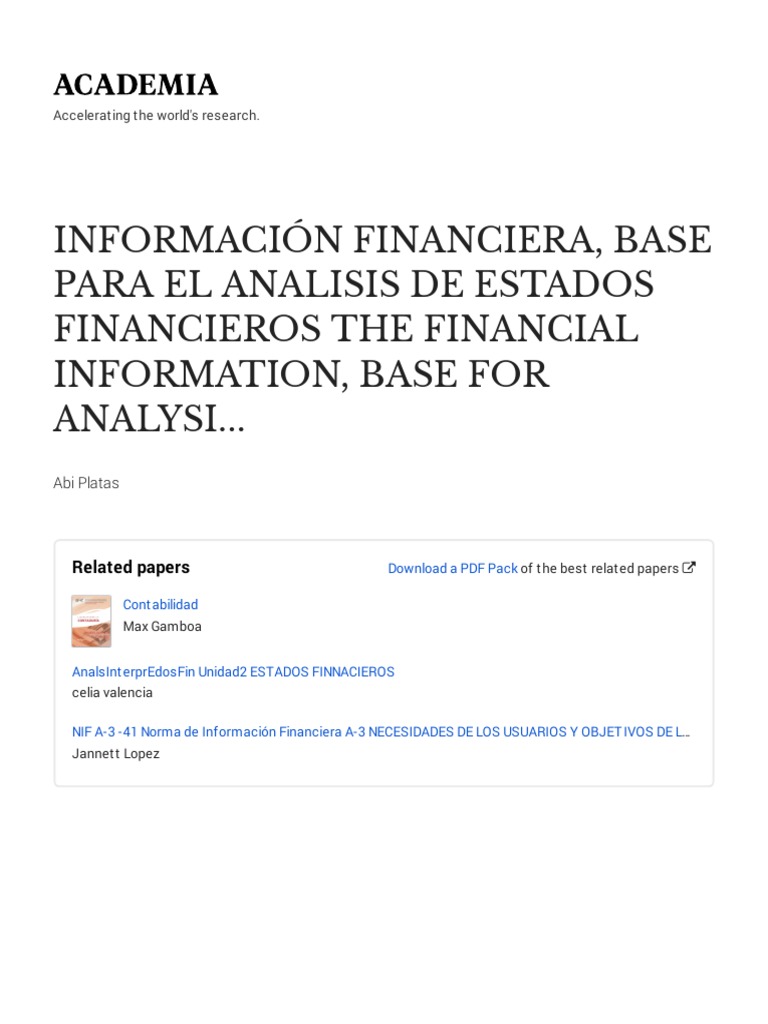18a-Informacion Financiera Base para El Analisis de Estados Financieros-with-cover-page-V2 | PDF
