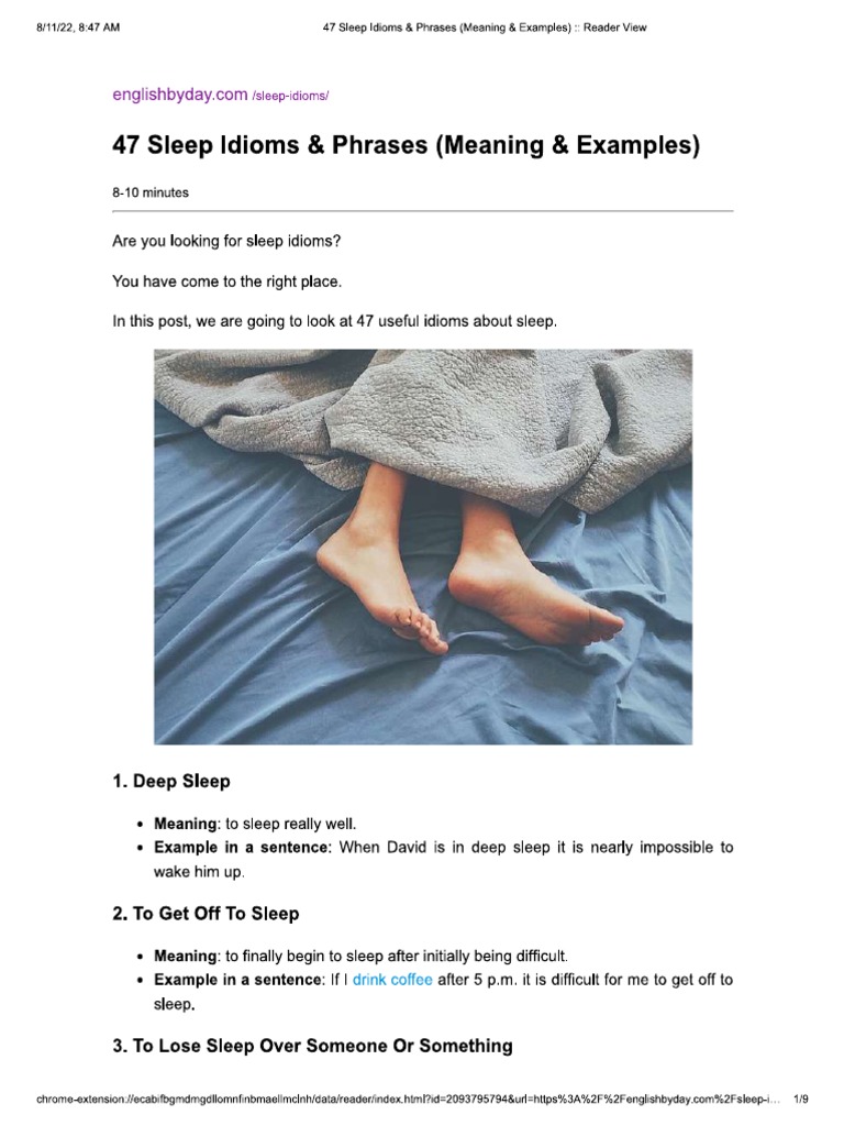 Sleep Idioms | PDF