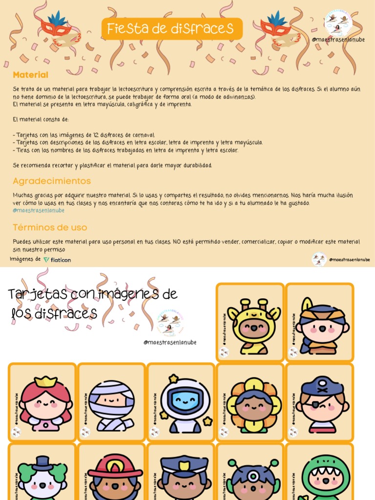 Fiesta de Disfraces. Comprensión Lector | PDF | Color