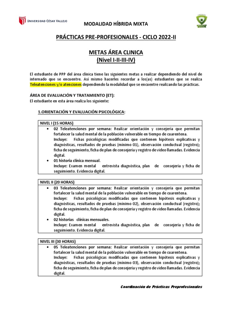 Metas Área Clínica | PDF | Facebook | Ciencias de la Salud