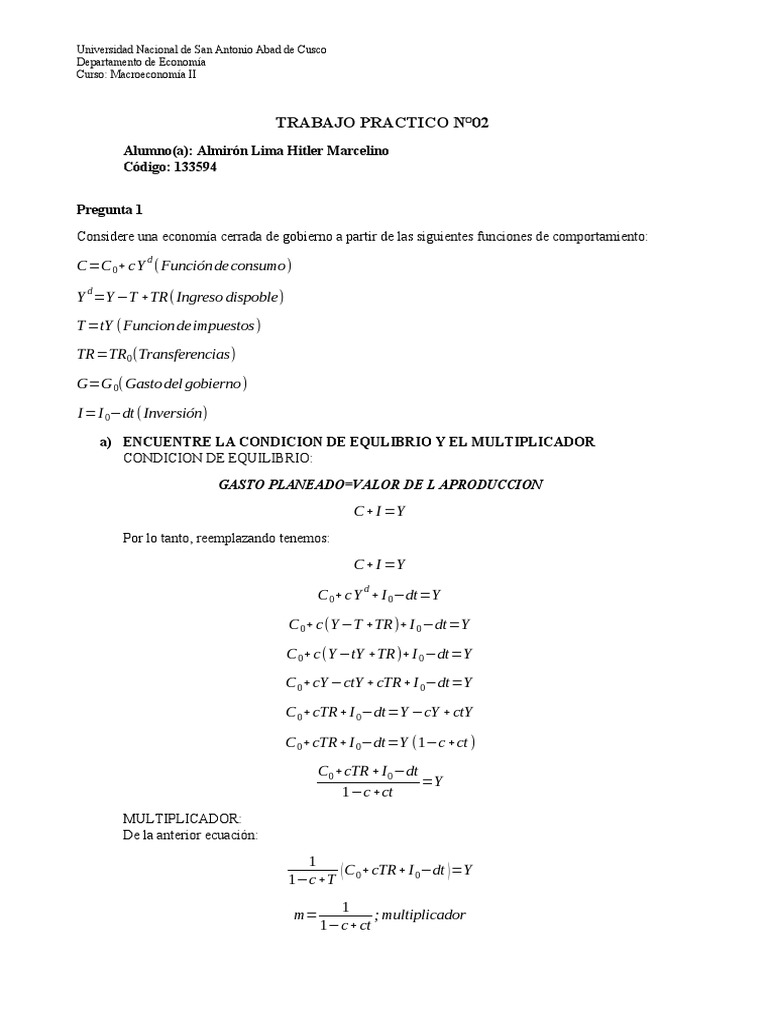 Ejer-3 TP2 Macro | PDF | Tipo de cambio | Oferta y demanda