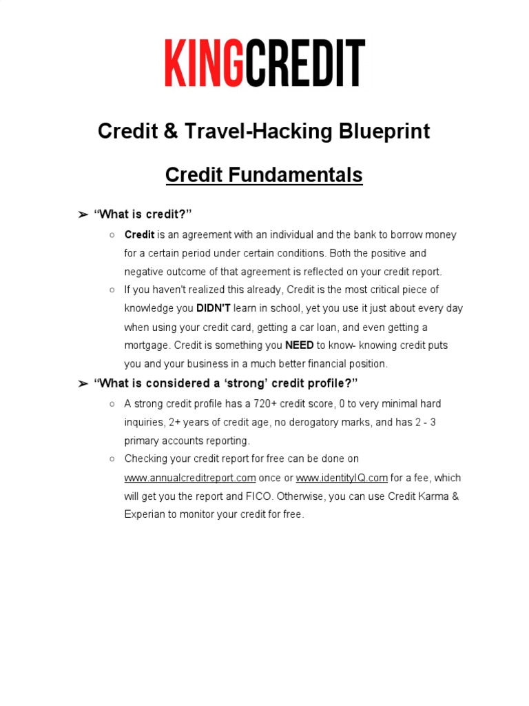 Credit Blueprint 1 | PDF | Credit | Finance & Money Management