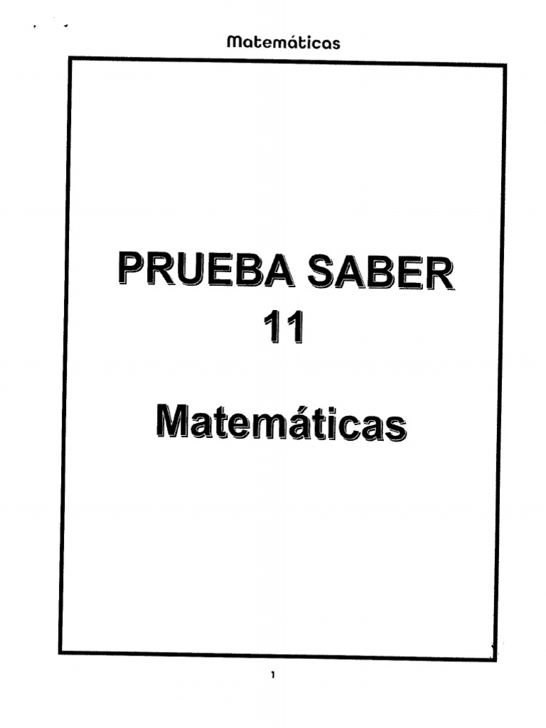 Prueba Saber 11 Matematicas 20220812 - 17014246 | PDF Prueba Saber 11 Matematicas 20220812 - 17014246 | PDF
