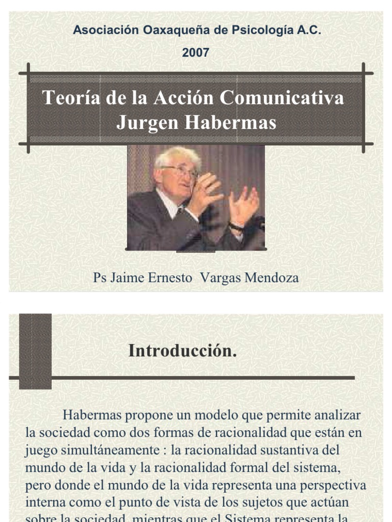 Jurgen Habermas - Teoria de La Accion Comunicativa | PDF
