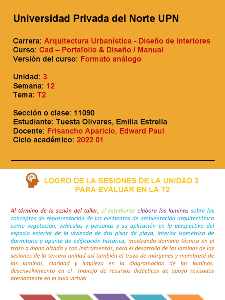 T2 Portafolio Formato Análogo UPN 2022 I | PDF | Dibujo | Aprendizaje