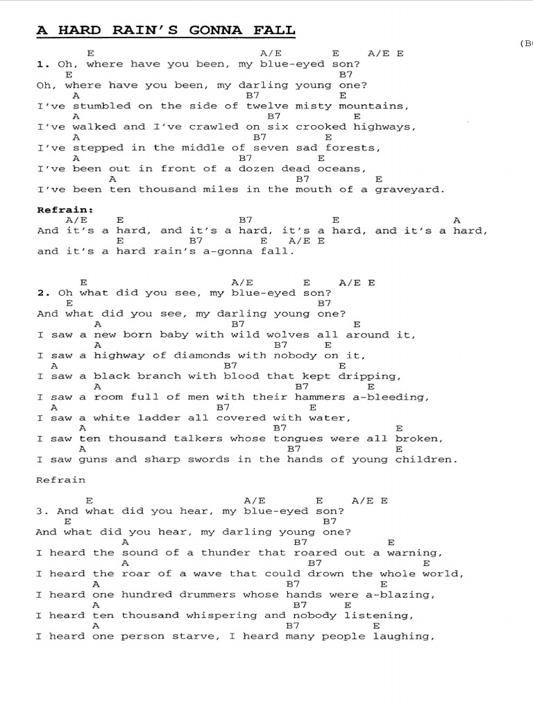 A Hard Rains A Gonna Fall | PDF
