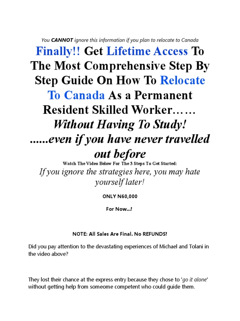 The Canada Express Entry Masterclass | PDF