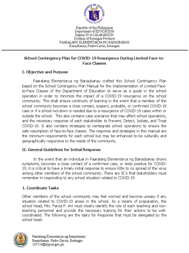 Limited F2F Learning Contingency Plan | PDF | Learning | Infection Limited F2F Learning Contingency Plan | PDF | Learning | Infection