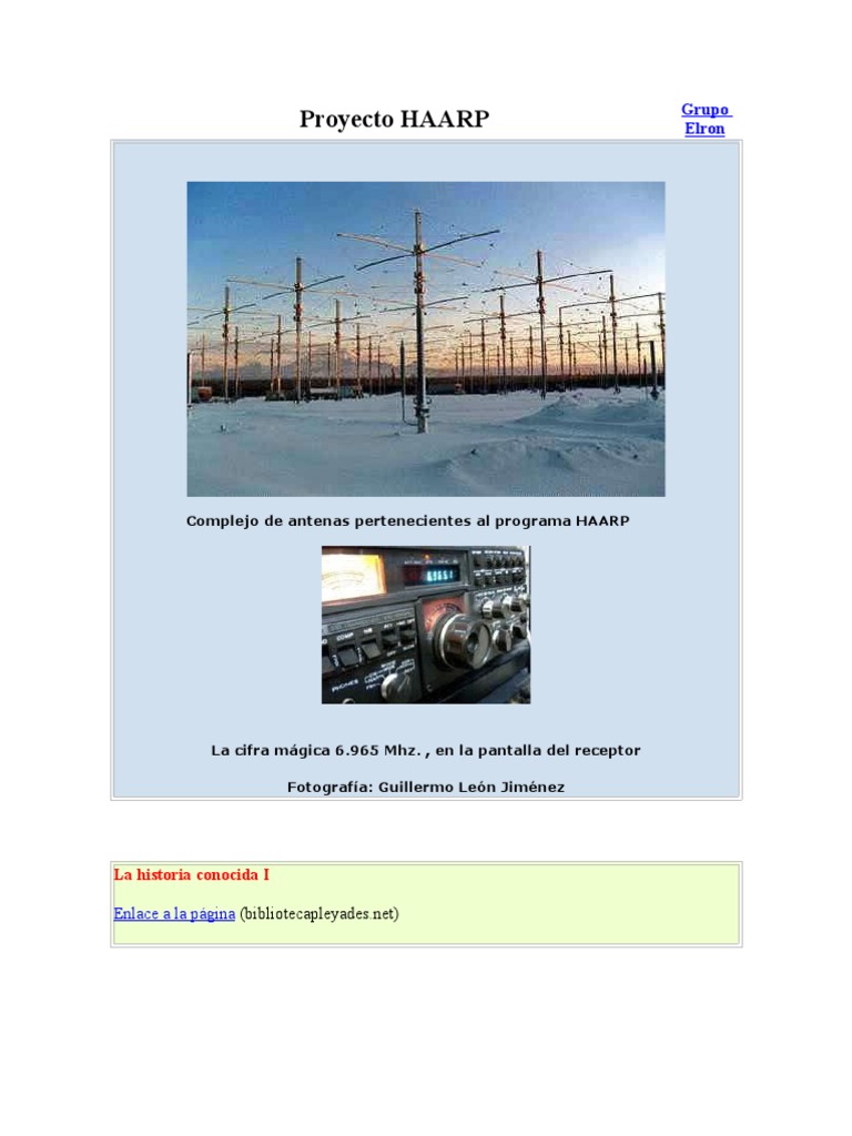 Proyecto HAARP | PDF | Radar | Ionosfera