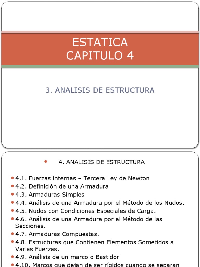 Cap 4 Analisis de Estructura | PDF | Braguero | Ecuaciones