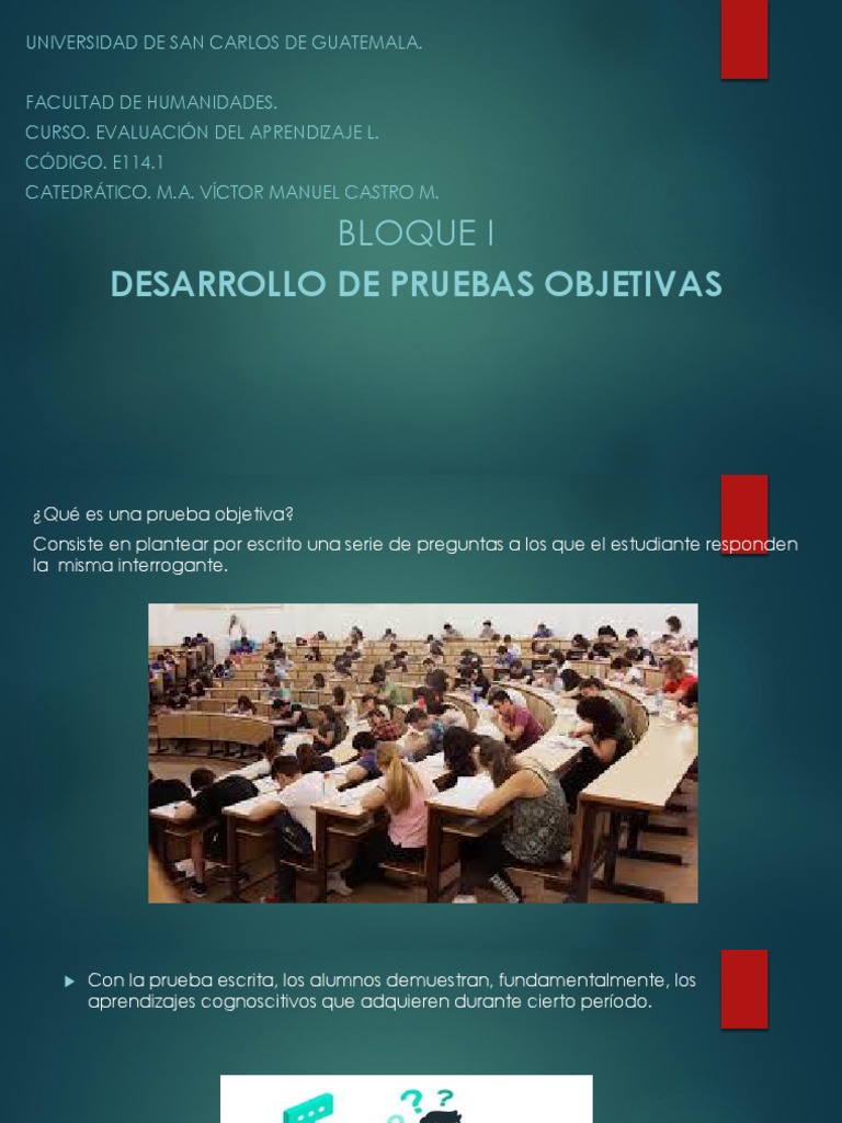 Que Es Una Prueba Objetiva | PDF | Evaluación | Método de enseñanza