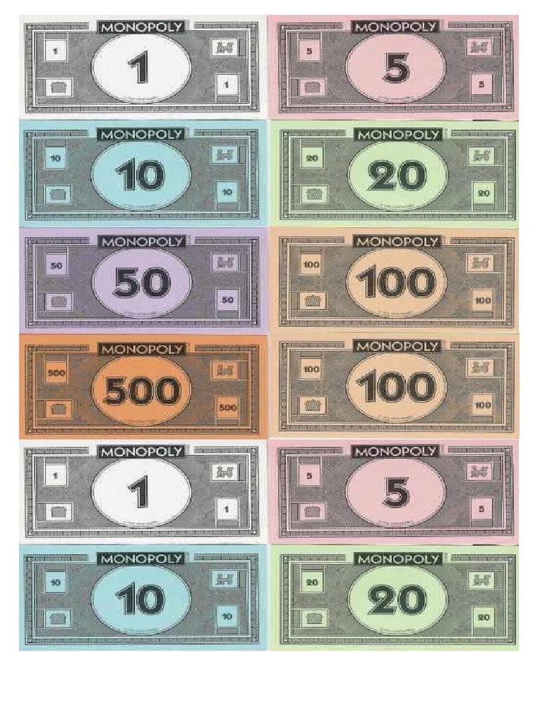 Billets De Monopoly A Imprimer: Billet Monopoly À Imprimer Pdf – MTSIVC