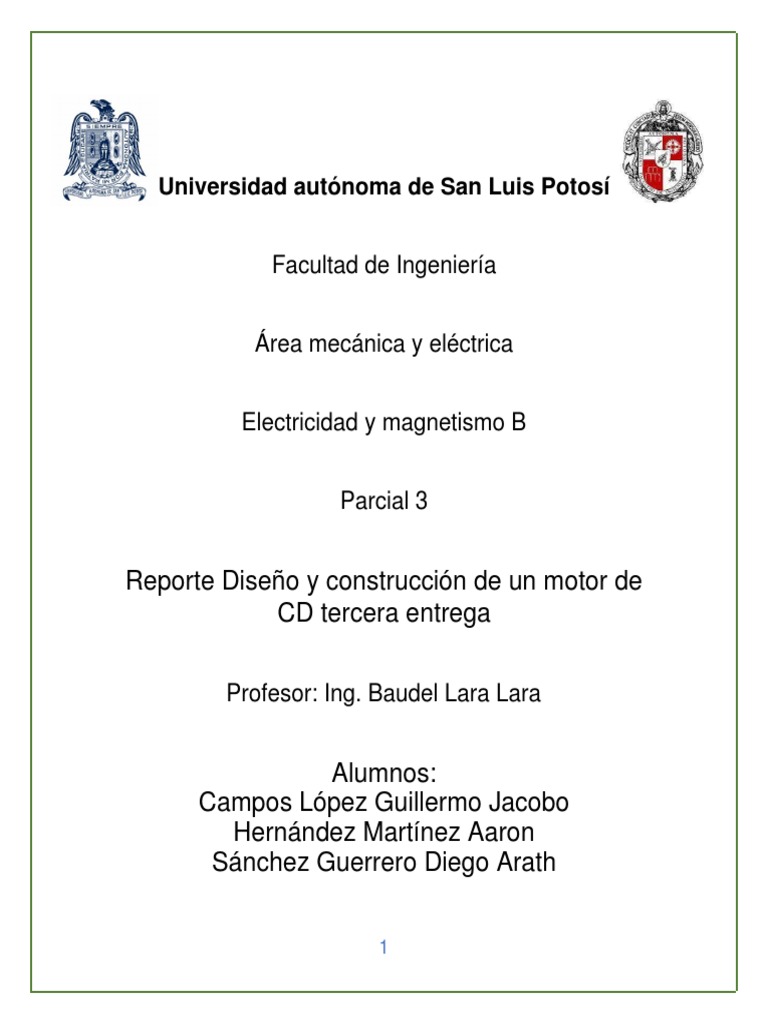 3er Reporte Equipo7 | PDF | Inductor | Motor eléctrico