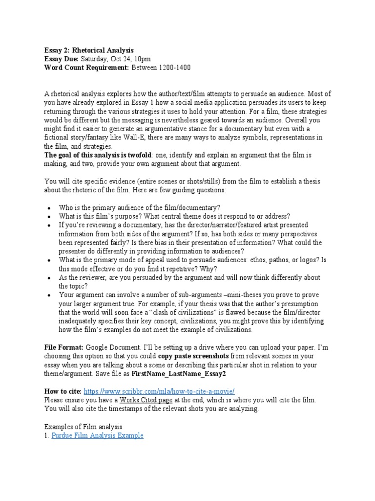 Rhetorical Analysis Essay Guidelines | PDF | Rhetoric | Essays