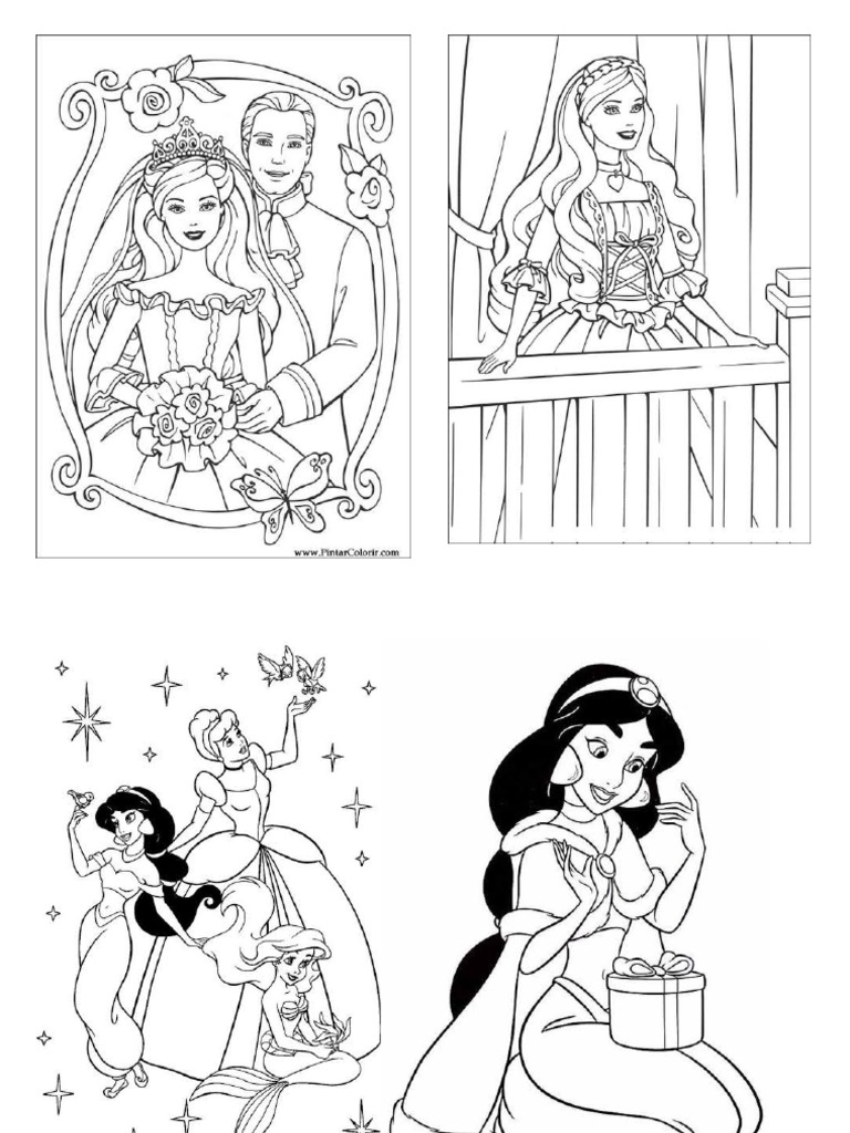 PDF princesas para colorir | PDF