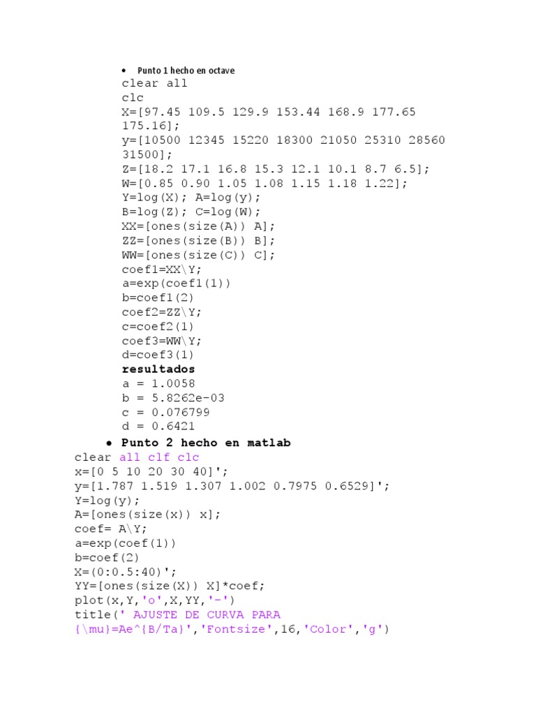 Linealización de Ecuaciones (Matlab y Octave) | PDF