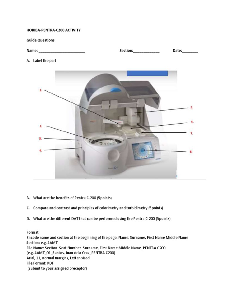 HORIBA PENTRA C200 Guide Questions | PDF