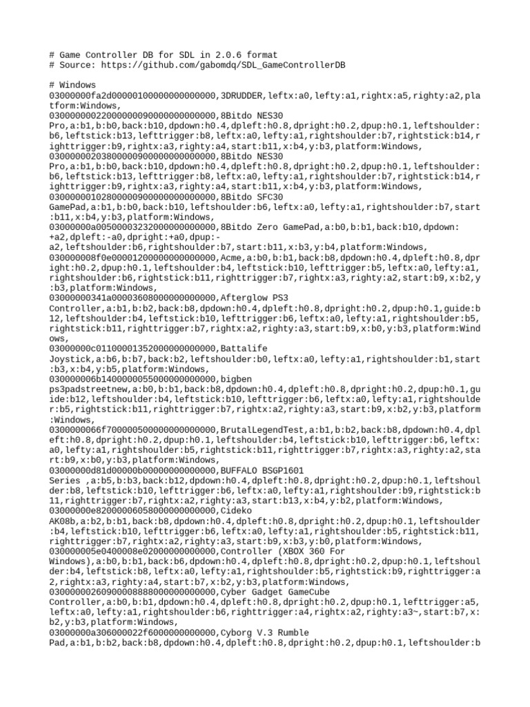 Gamecontrollerdb Pdf Home Video Game Consoles Video Game Consoles