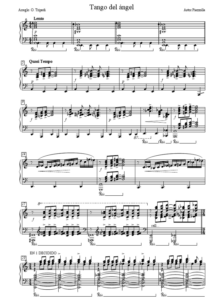 Tango Del Angel Arreglo Orlando Tripodi | PDF