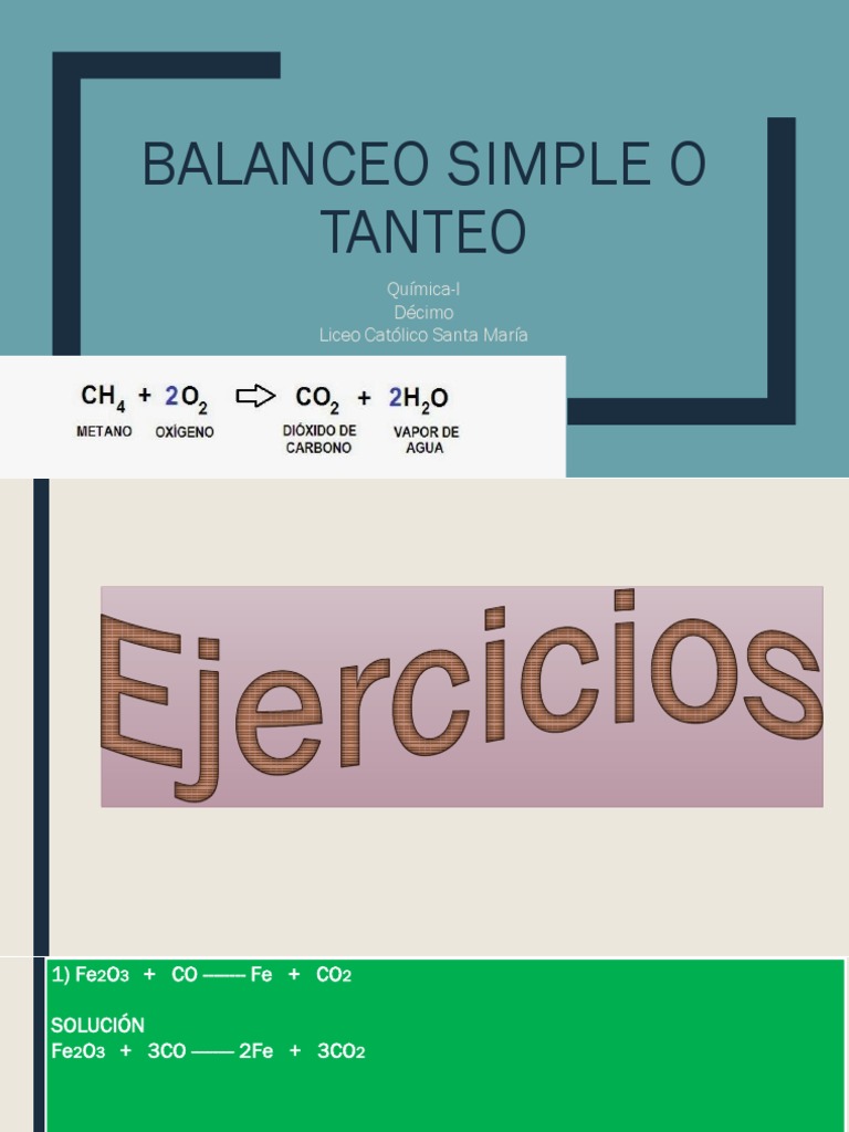 CLASE #14. Balanceo Simple o Tanteo | PDF | Métodos y materiales de ...