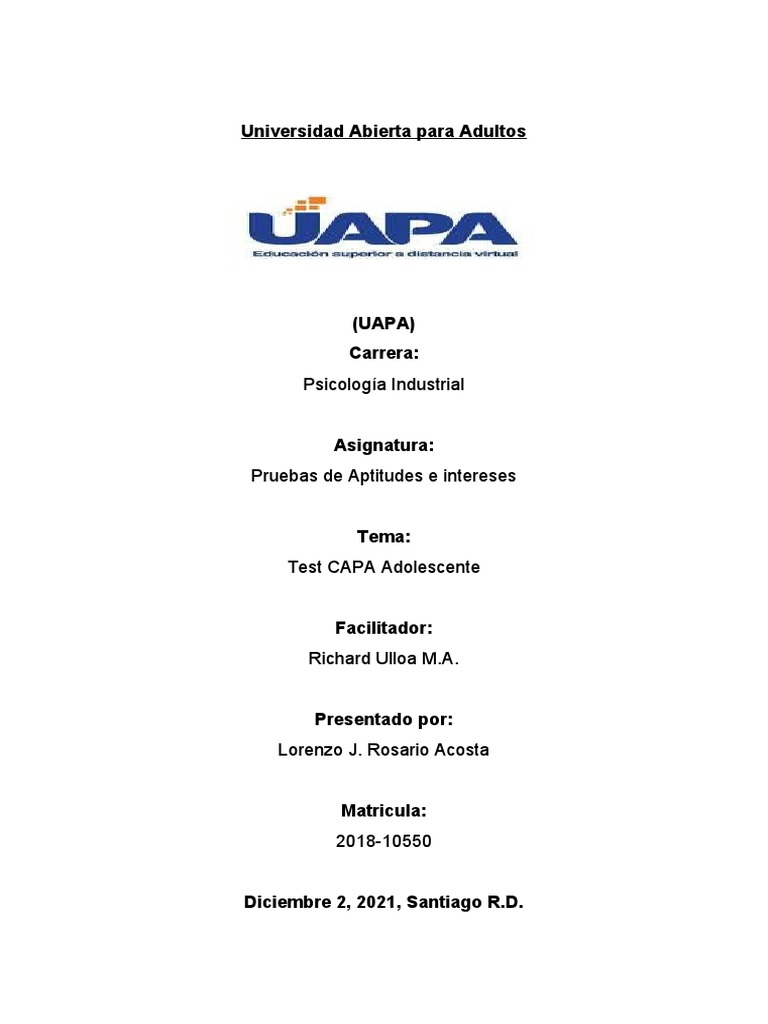 Análisis de los resultados obtenidos en las pruebas CAPA, KUDER y PIP ...