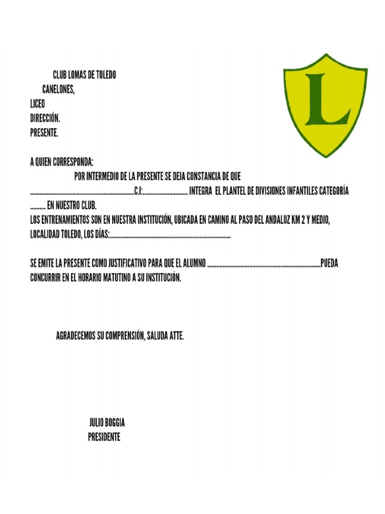 carta para liceo | PDF