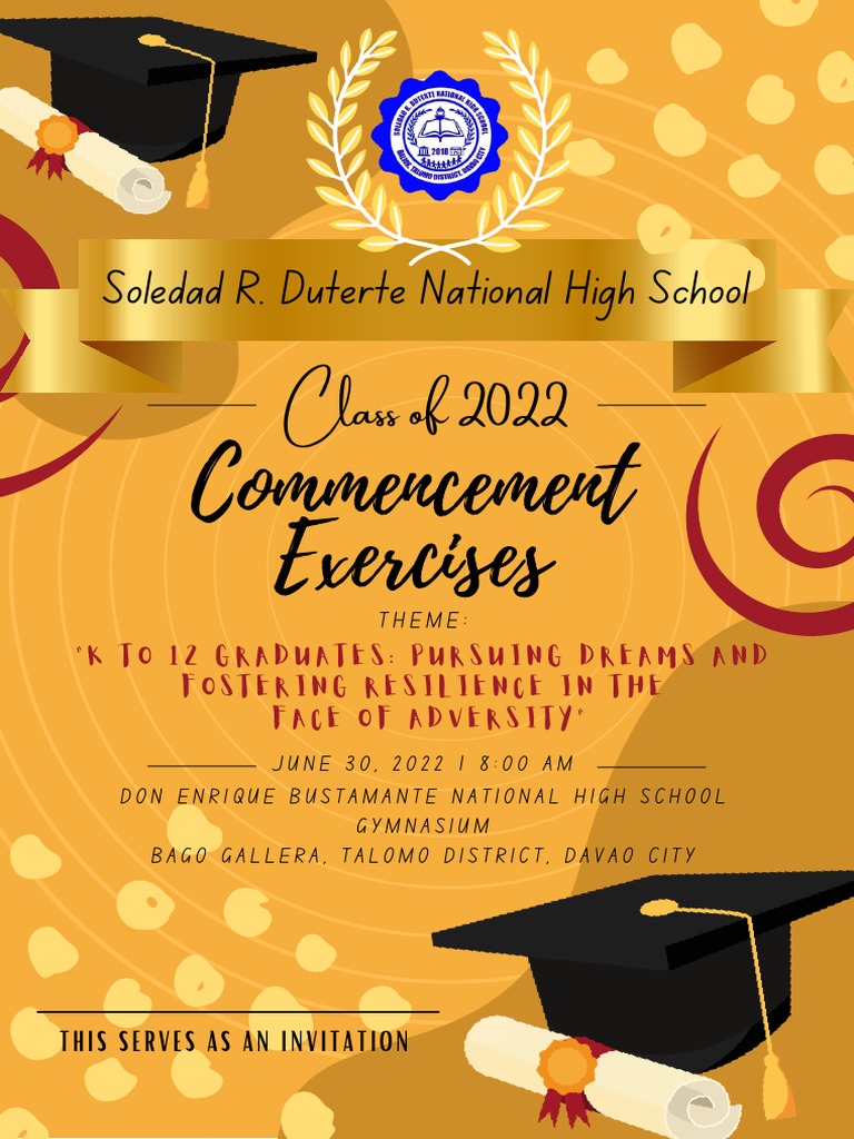 Yellow Black Illustrated Congratulations Graduation Program | PDF ...