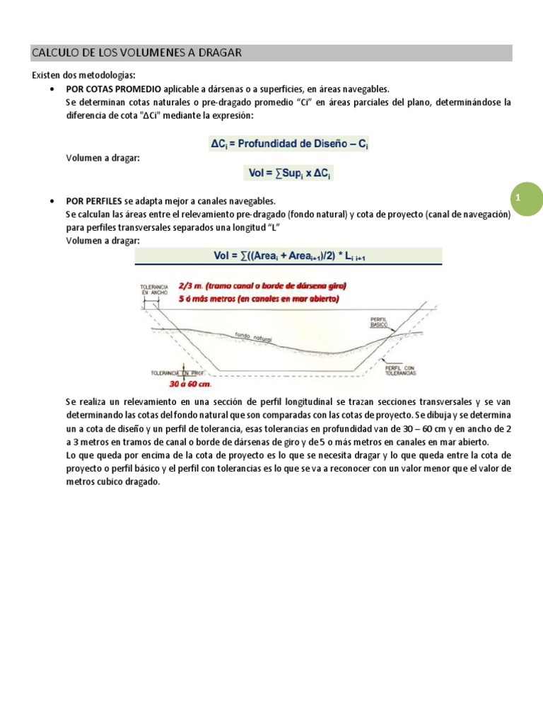 Calculo de Los Volumenes A Dragar | PDF