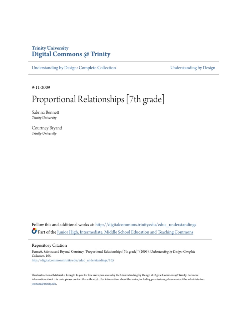 Proportional Relationships (7th Grade) | PDF | Percentage | Gallon