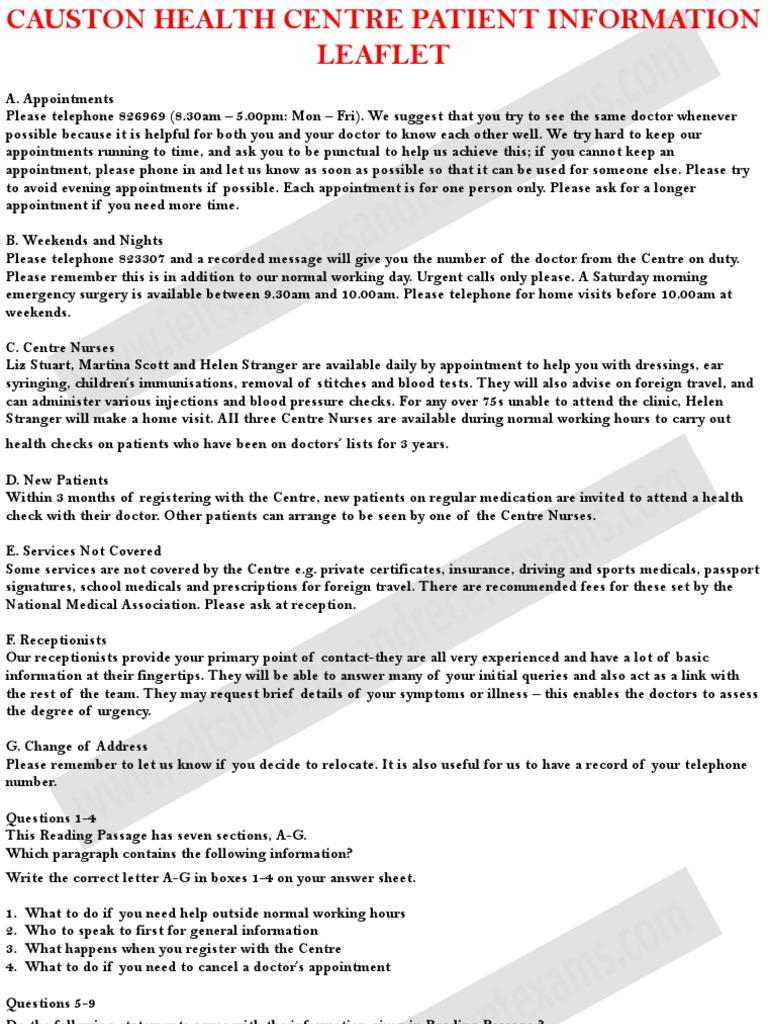 GT Reading Test 2 | PDF | Libraries | Water